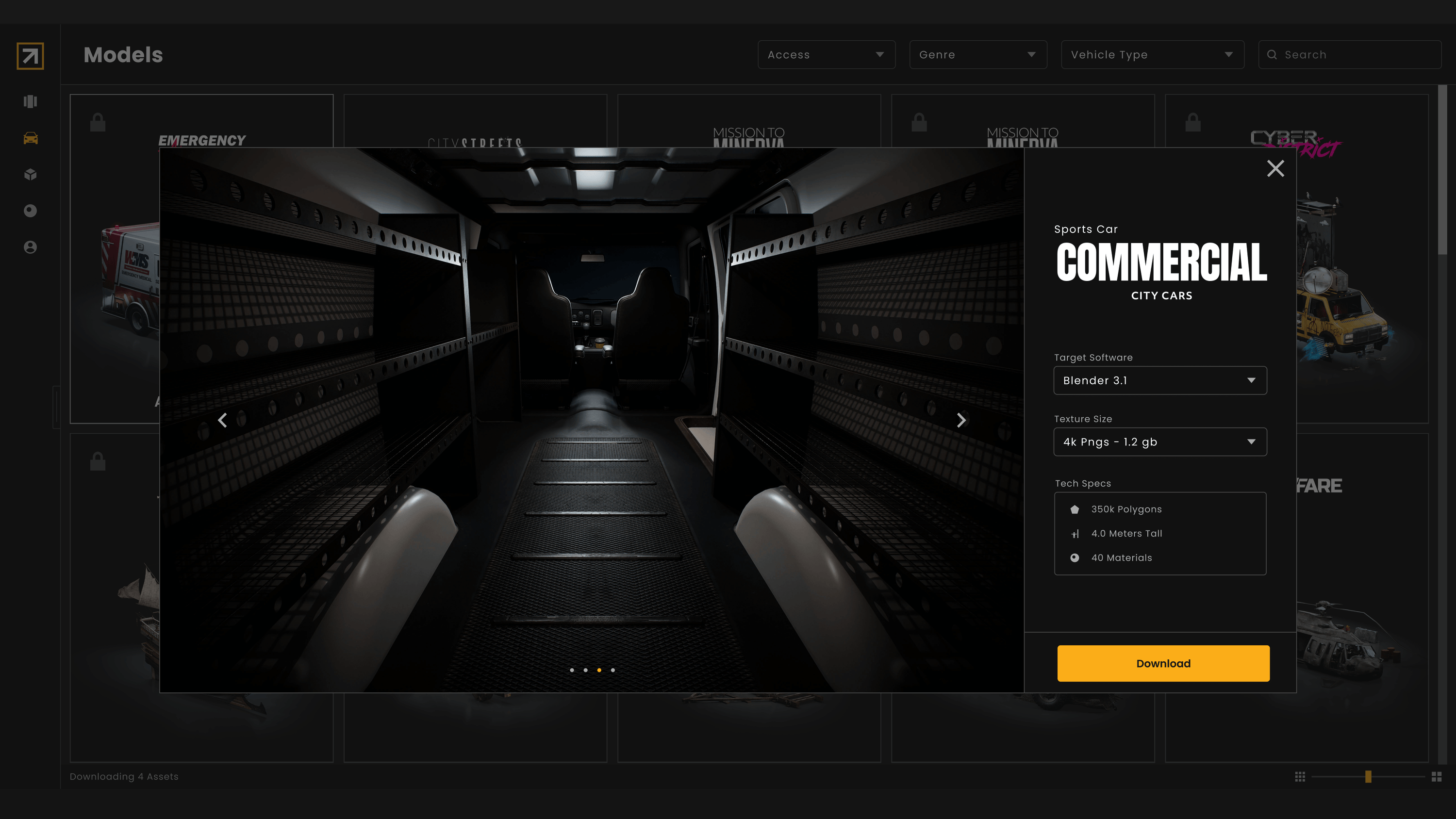 City Cars: Commercial – Premium 3D Models and Materials | KitBash3D