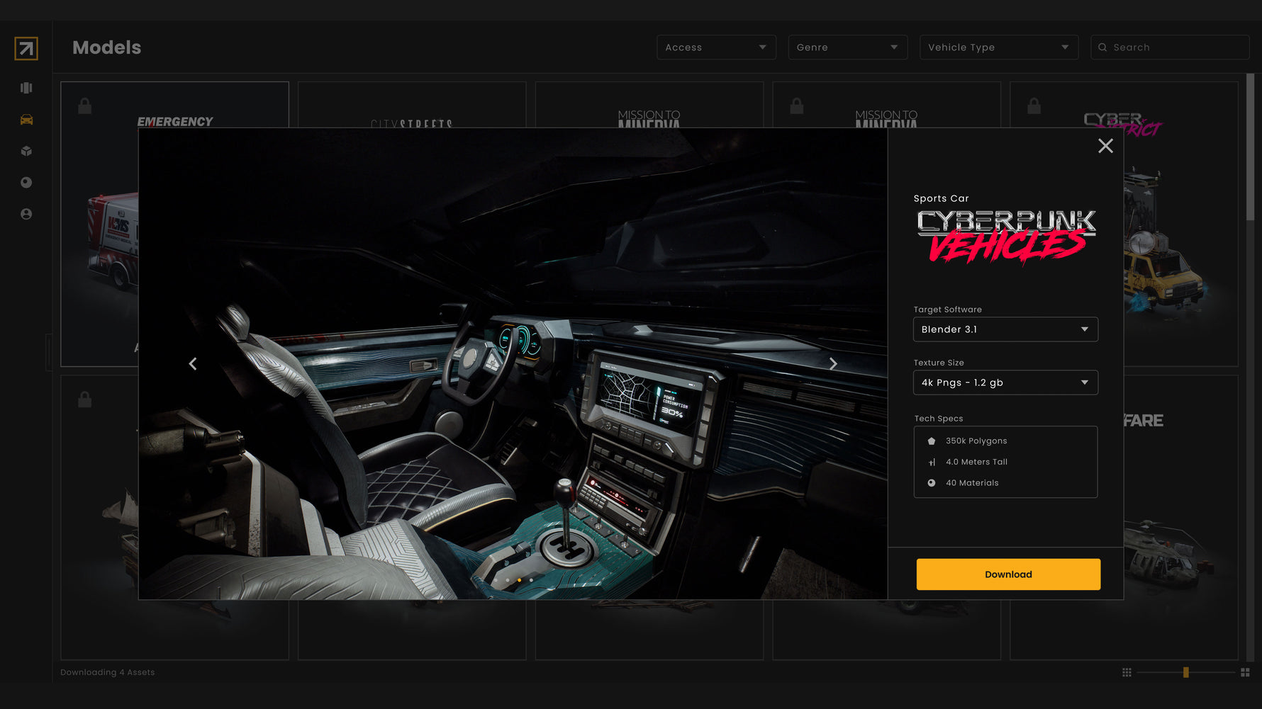 CyberPunk Vehicles – Premium 3D Models and Materials | KitBash3D