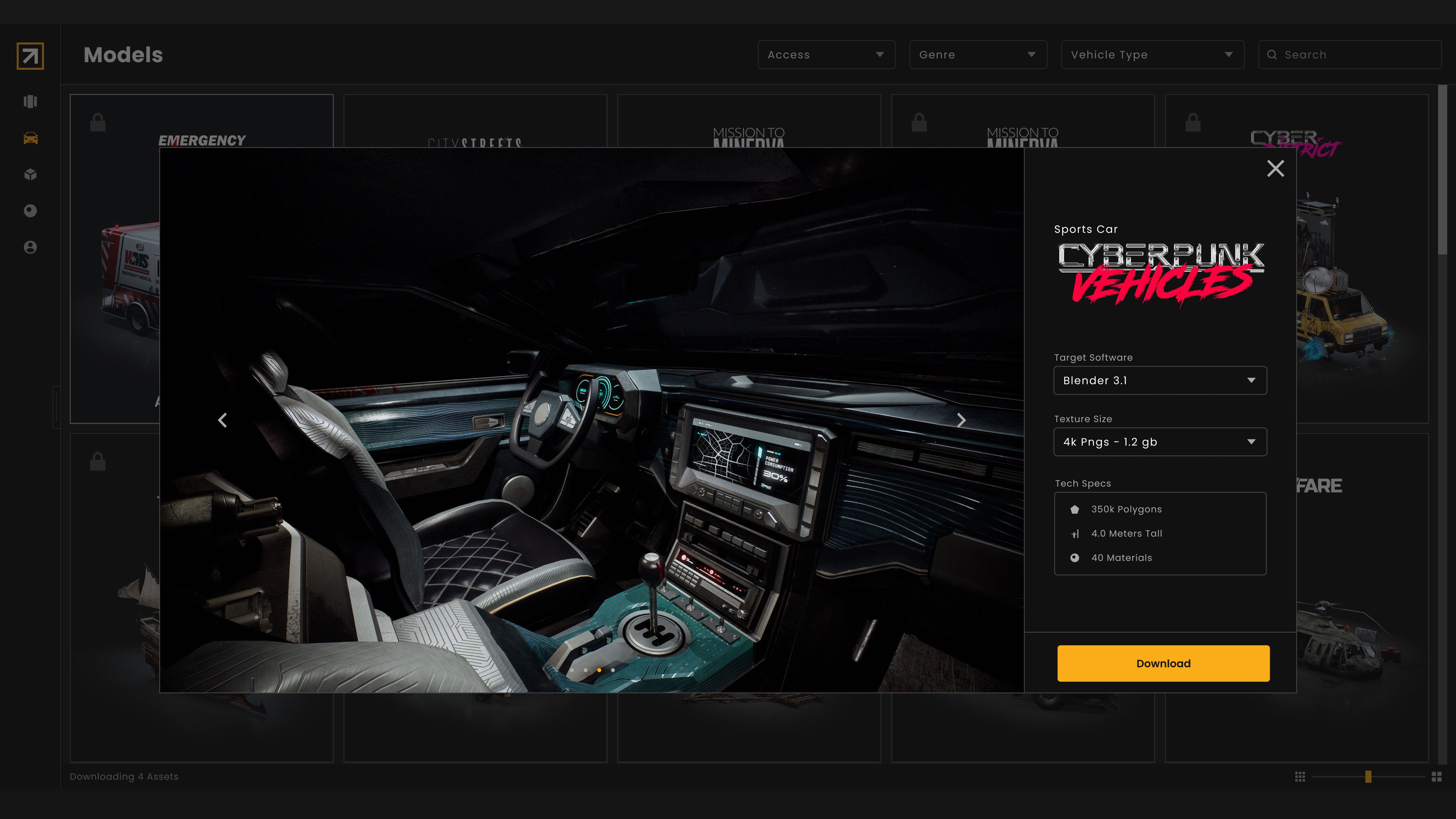 CyberPunk Vehicles – Premium 3D Models and Materials | KitBash3D