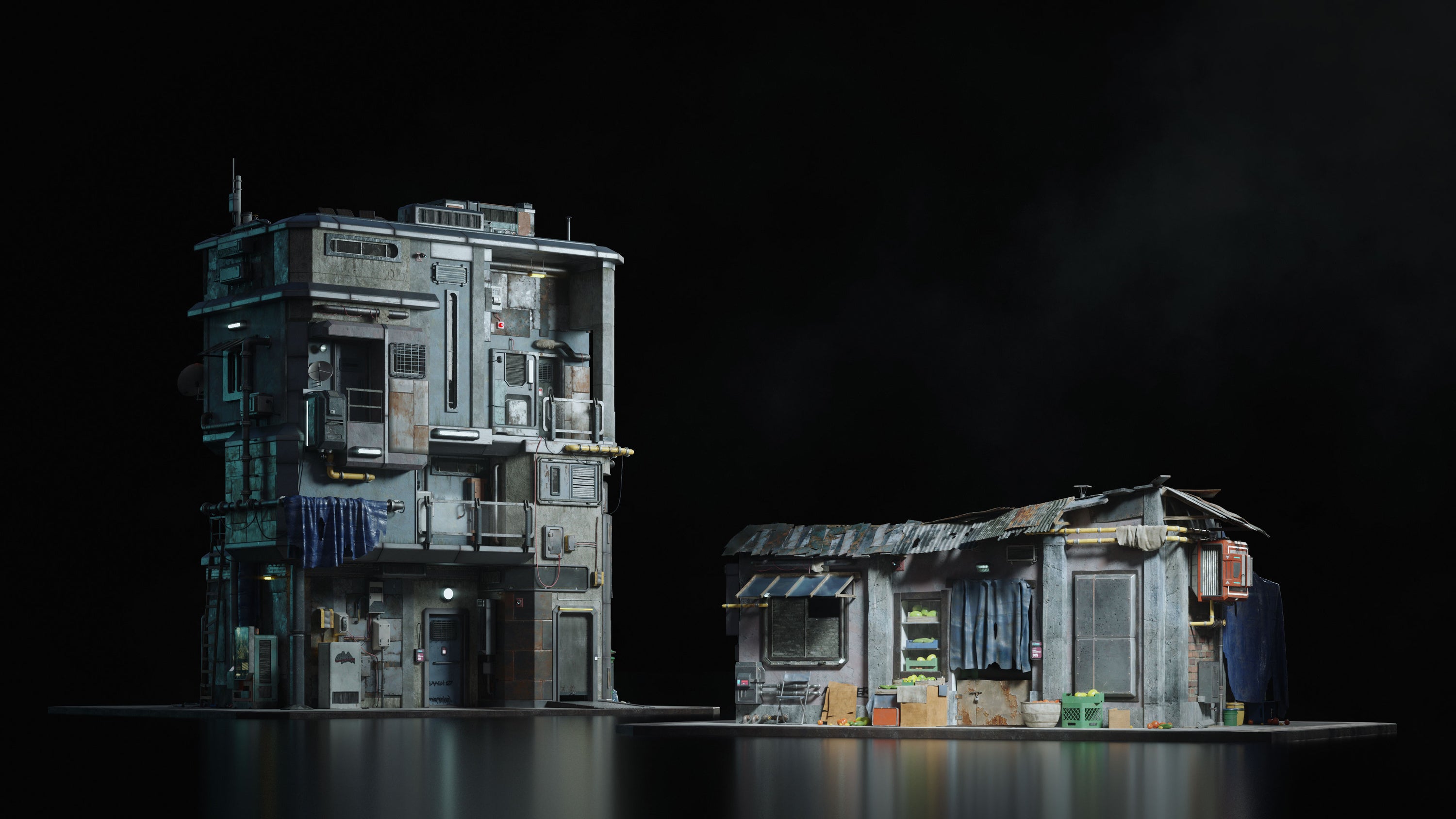 Future Slums 2 – Premium 3D Assets | KitBash3D